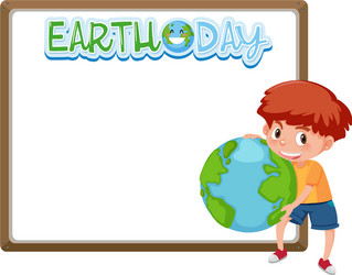 Border frame template with earth day theme Vector Image