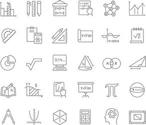 Mathematics doodle hand drawn school set Vector Image