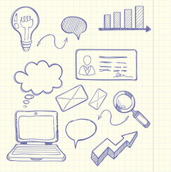 Set of doodle business management Royalty Free Vector Image