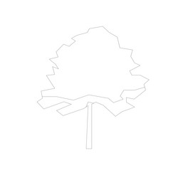 Tree line drawing side view graphics Royalty Free Vector