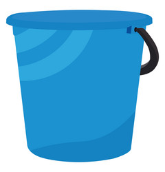 Sad blue bucket on white background Royalty Free Vector
