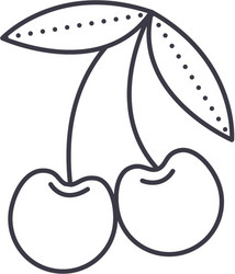 Cherry sign flat black icon Royalty Free Vector Image