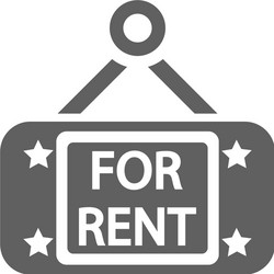 For rent symbol sign icon black color Royalty Free Vector