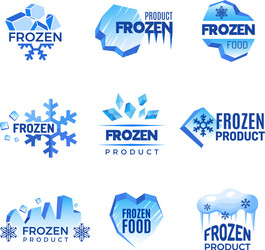 Ice product logo frozen food business identity Vector Image