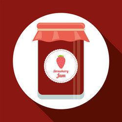 Cartoon apricot jam jar Royalty Free Vector Image