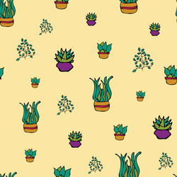 White background plant in pot succulents Vector Image