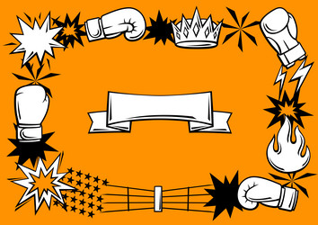 Boxing ring box club item sport Royalty Free Vector Image