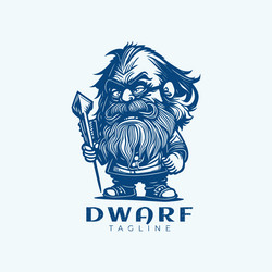 Mascot cartoon character dwarf logo design Vector Image