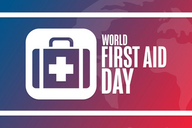 World first aid day holiday concept template Vector Image