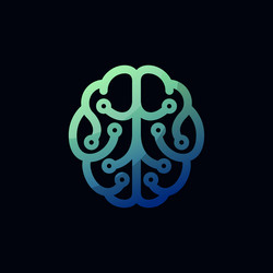 Techno brain logo design template Royalty Free Vector Image