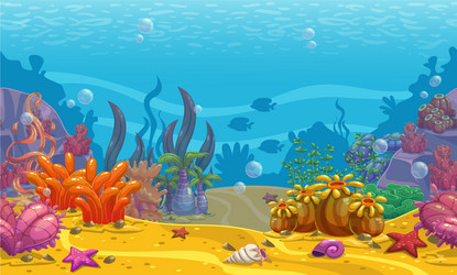 Cartoon underwater background Royalty Free Vector Image