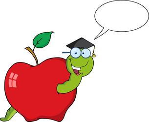 Worm teacher cartoon Royalty Free Vector Image