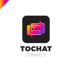 Mini chat logo bubble and three dots Royalty Free Vector