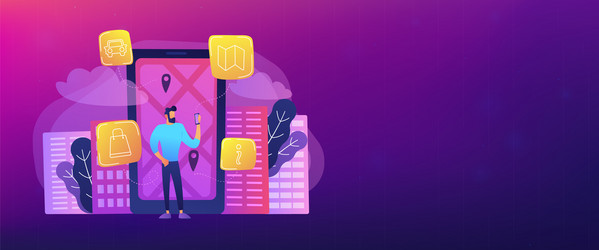 Smart city and digital guide header banner Vector Image