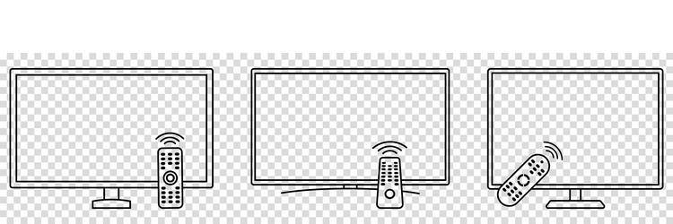 Tv and remote icons line style for web template Vector Image