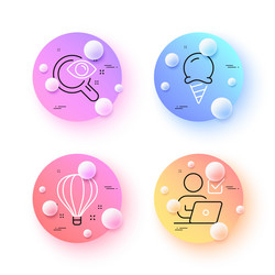 Minimal set of vision test air balloon and ice Vector Image