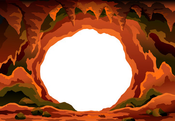 Cave landscape summer nature scene Royalty Free Vector Image