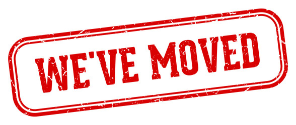 Weve moved stamp weve moved rectangular stamp on Vector Image