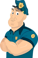 Star policeman cartoon Royalty Free Vector Image
