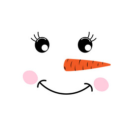 Collection of cute snowman faces Royalty Free Vector Image