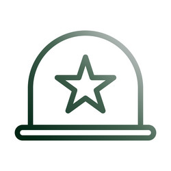 Helmet icon gradient green white style military Vector Image