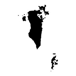 Highly detailed bahrain map with borders isolated Vector Image
