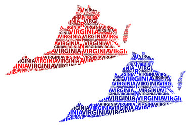 Map of virginia Royalty Free Vector Image - VectorStock