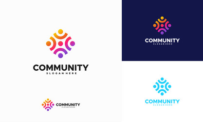 Modern community logo designs concept group Vector Image