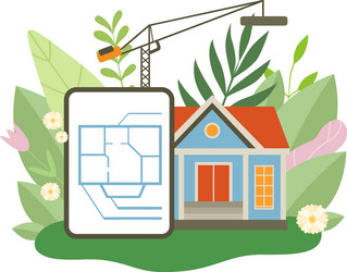 Multi storey house in construction process house Vector Image