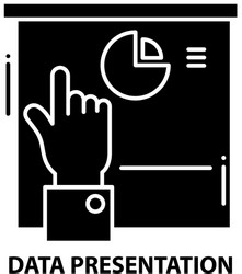 Creative presentation icon black sign Royalty Free Vector