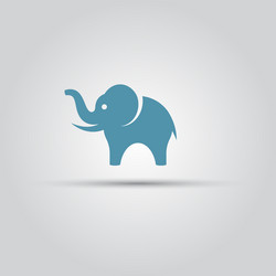 Cute blue elephant icon Royalty Free Vector Image