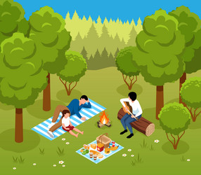 Isometric barbecue flowchart Royalty Free Vector Image