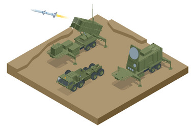 Isometric nasams surface-to-air missile system Vector Image