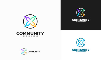 Modern community logo designs concept group Vector Image