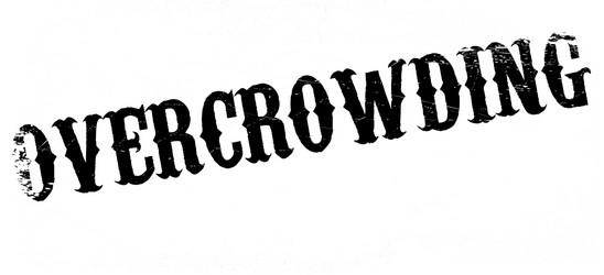 Overcrowded rubber stamp Royalty Free Vector Image
