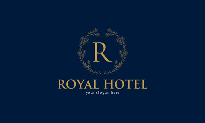 Royal hotel luxury logo Royalty Free Vector Image