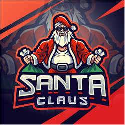 Santa esport mascot logo design Royalty Free Vector Image