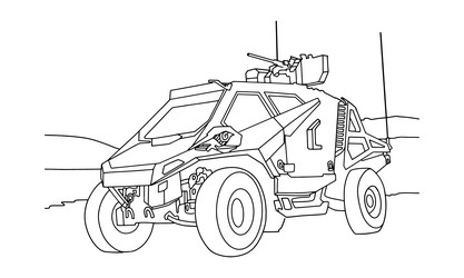 Construction vehicle sketch line art Royalty Free Vector