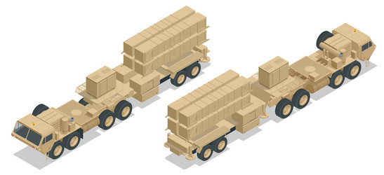 Isometric nasams surface-to-air missile system Vector Image