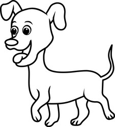 Dog cartoon line drawing coloring page Royalty Free Vector