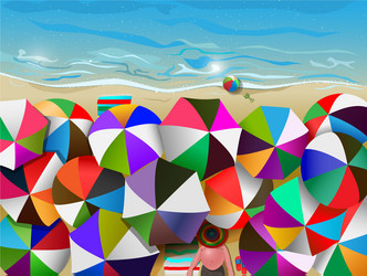 Crowded Beach Vector Images (over 450)