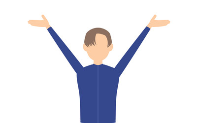 Genderless student in genderless swimsuithailing Vector Image