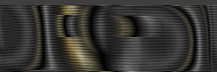 Black abstract deformation texture with curved Vector Image
