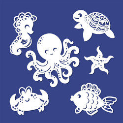 Laser cut template initial monogram letters Vector Image