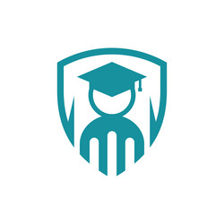 Student logo hexagon student academic cap logo Vector Image