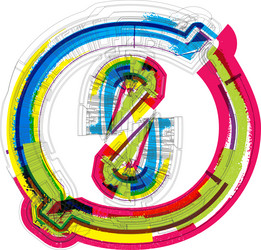 Art sketched fonts number symbols number 0 Vector Image