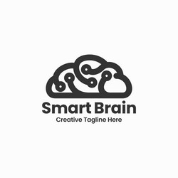 Techno brain logo design template Royalty Free Vector Image