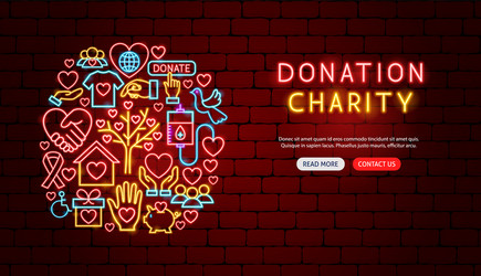 Blood donation neon sign Royalty Free Vector Image