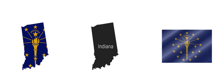 Flag of indiana official colors flat Royalty Free Vector