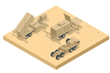 Isometric nasams surface-to-air missile system Vector Image